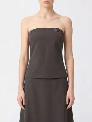 Paloma Wool Strapless Top With Leather Detail