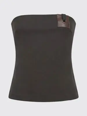 Paloma Wool Strapless Top With Leather Detail