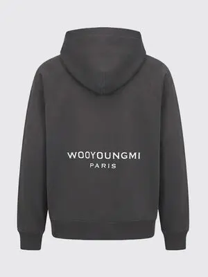 WOOYOUNGMI Slim Fit Cotton Hoodie With Drawstring And Kangaroo Pocket