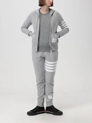 Thom Browne Zip Up Hoodie With Signature Stripes