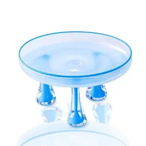 MARLETH Sky Footed Glass Cake Stand - Blue