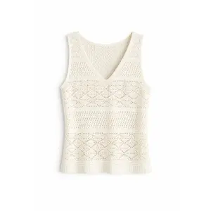 MUTE BY JL Lace Knit Tank - White