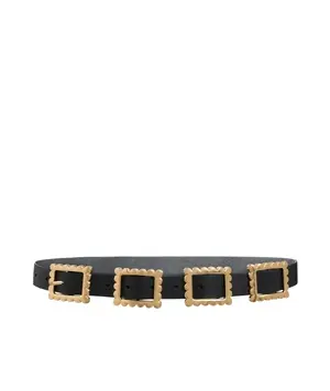 Cynthia Rowley Gold Buckle Belt - Black