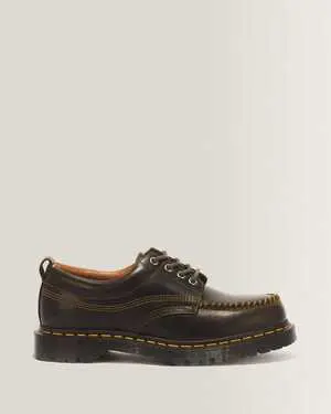 Dr. Martens Lowell 4 Eye Mayhem Leather Moc Toe Shoes - Green