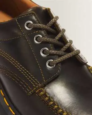 Dr. Martens Lowell 4 Eye Mayhem Leather Moc Toe Shoes - Green