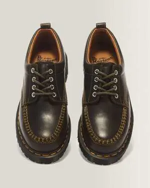 Dr. Martens Lowell 4 Eye Mayhem Leather Moc Toe Shoes - Green