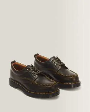 Dr. Martens Lowell 4 Eye Mayhem Leather Moc Toe Shoes - Green