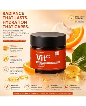 DR. BOTANICALS Brightening Duo Moisturiser With 1 Percentage Vitamin C And Vitamin E 60milliliter