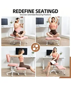 STREAMDALE FURNITURE Ergonomic Height-adjustable Meditation Chair With Lumbar Support