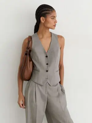 REISS Darcy Wool-blend Tailored Waistcoat