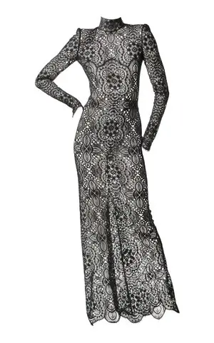 JUOZAS STATKEVICIUS Guipure Lace Trumpet Maxi Dress - Black