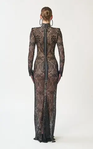 JUOZAS STATKEVICIUS Guipure Lace Trumpet Maxi Dress