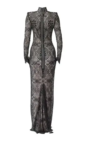 JUOZAS STATKEVICIUS Guipure Lace Trumpet Maxi Dress