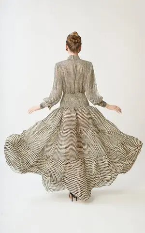 JUOZAS STATKEVICIUS Long-sleeve Voluminous Chiffon Maxi Dress