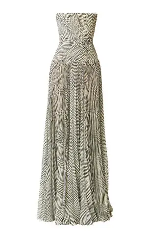 JUOZAS STATKEVICIUS Corset Chiffon Maxi Dress
