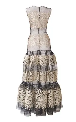 JUOZAS STATKEVICIUS Sleeveless Voluminous Embroidered Tulle Gown