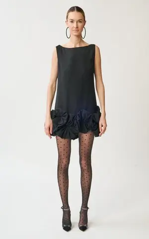 JUOZAS STATKEVICIUS Sleeveless Crepe Mini Dress With Floral Appliqu