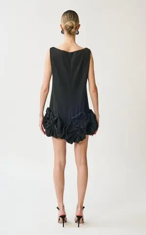JUOZAS STATKEVICIUS Sleeveless Crepe Mini Dress With Floral Appliqu