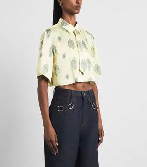Sandro Paisley Tie-detail Crop Top