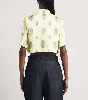 Sandro Paisley Tie-detail Crop Top