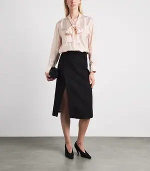 Sandro Pussybow Stripe Shirt