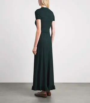Sandro Pointelle-knit Midi Dress