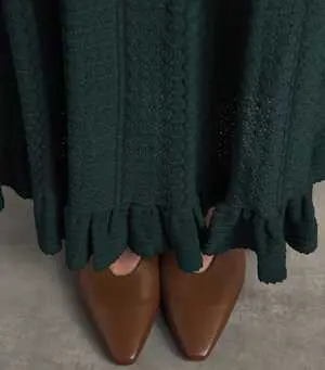 Sandro Pointelle-knit Midi Dress