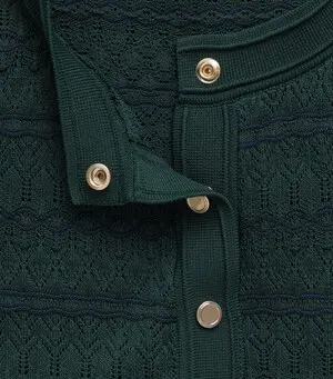 Sandro Pointelle-knit Midi Dress