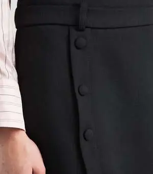 Sandro Wool Double-waistband Midi Skirt