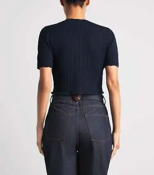 Sandro Rib-knit Cropped Cardigan