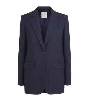 Sandro Embellished Stripe Blazer - Blue