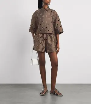 Sandro Rhinestone Cut-out Shorts