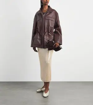 Sandro Oversized Leather Jacket