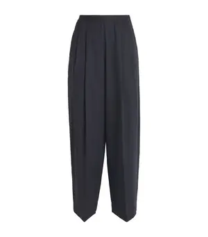 Sandro Wool Stripe Pleated Trousers
