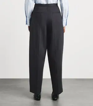 Sandro Wool Stripe Pleated Trousers