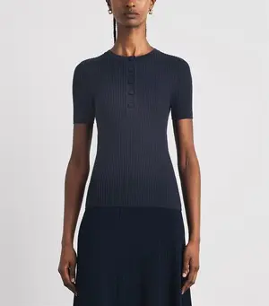 Sandro Rib-knit Short-sleeve Sweater