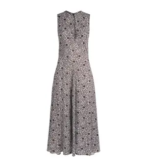Sandro Printed Maxi Dress - Brown