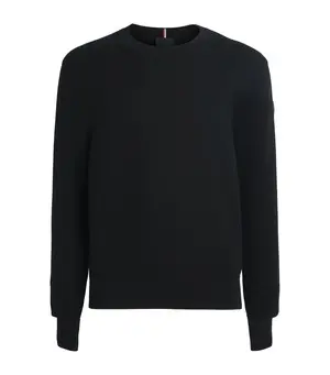 Moncler Cotton Textured Knit Sweater - Black