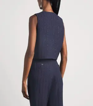 Sandro Embellished Stripe Waistcoat