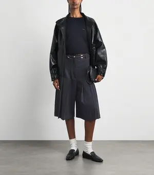 Sandro Wool-blend Pleated Shorts