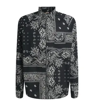 Kapital Cotton Paisley Bandana Patchwork Shirt - Black