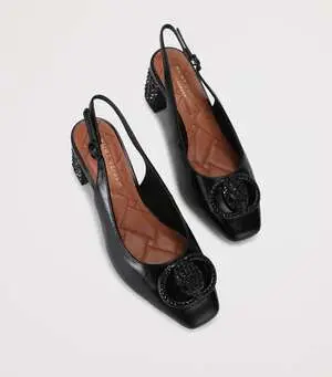 Kurt Geiger Leather Chelsea Slingback Block Heels