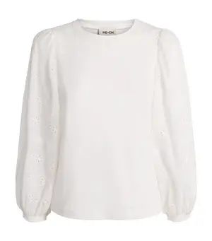 ME+EM Broderie Anglaise Blouse - White