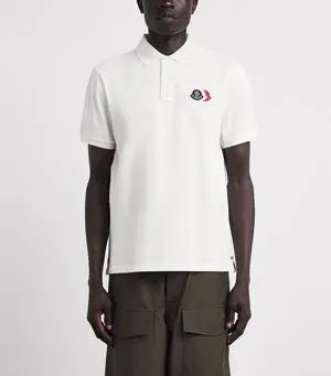 Moncler Cotton Tri-logo Patch Polo Shirt
