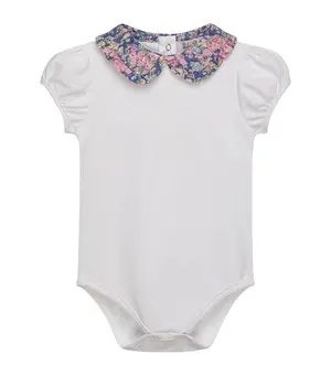 Trotters Stretch-cotton Liberty Print Collar Bodysuit
