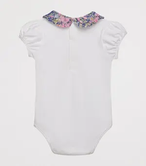 Trotters Stretch-cotton Liberty Print Collar Bodysuit