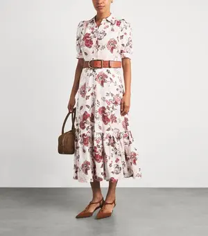 ME+EM Floral Print Shirt Maxi Dress