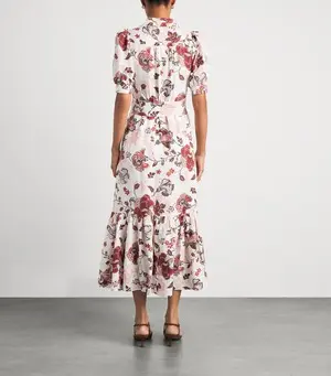 ME+EM Floral Print Shirt Maxi Dress