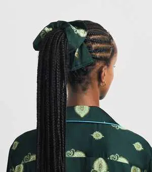 Sandro Silk Floral Print Scrunchie - Green