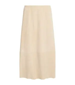 Vince Suede Midi Skirt - Beige